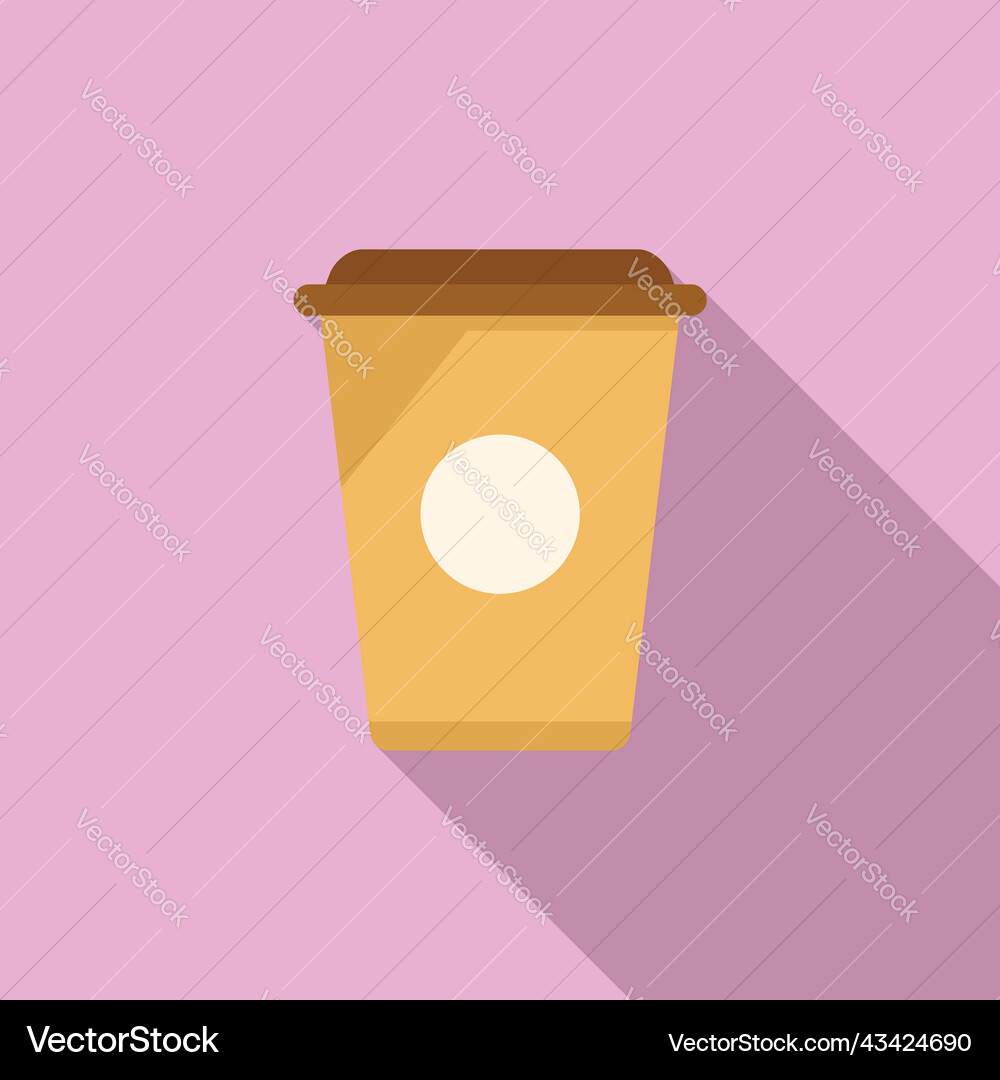 Carton coffee cup icon flat eco bag Royalty Free Vector