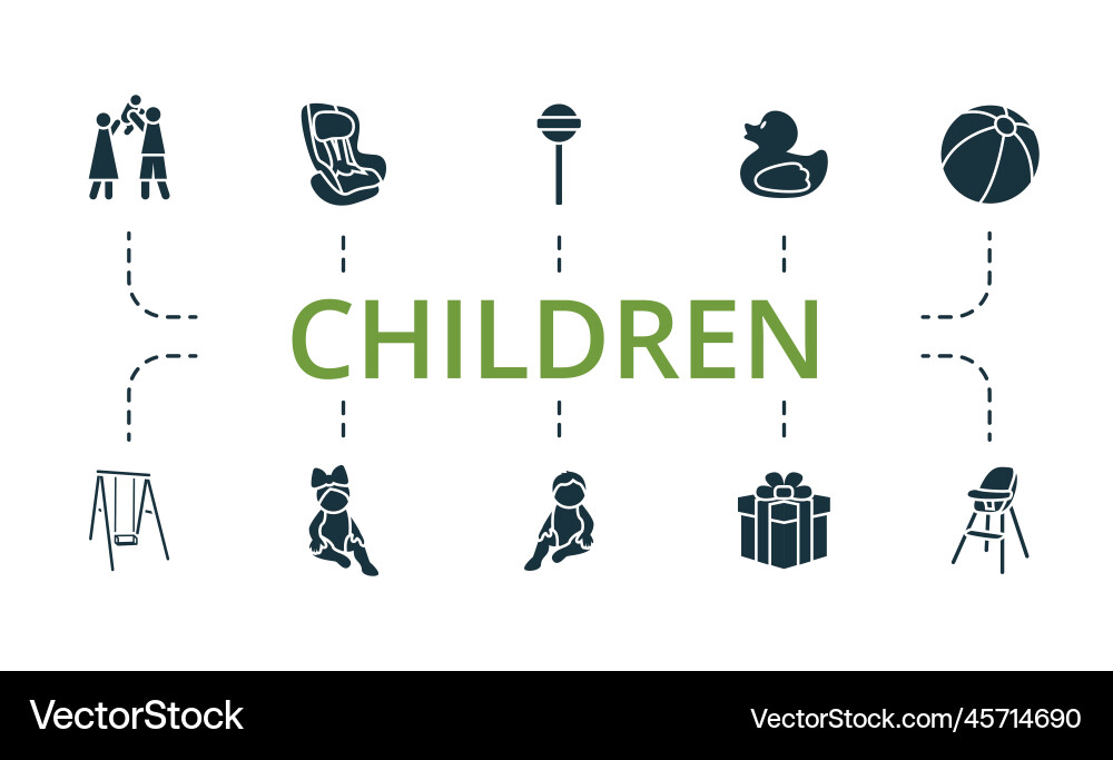 Children icon set monochrome simple icon Vector Image