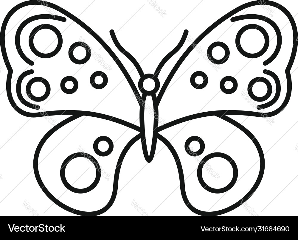 Dotted butterfly icon outline style Royalty Free Vector