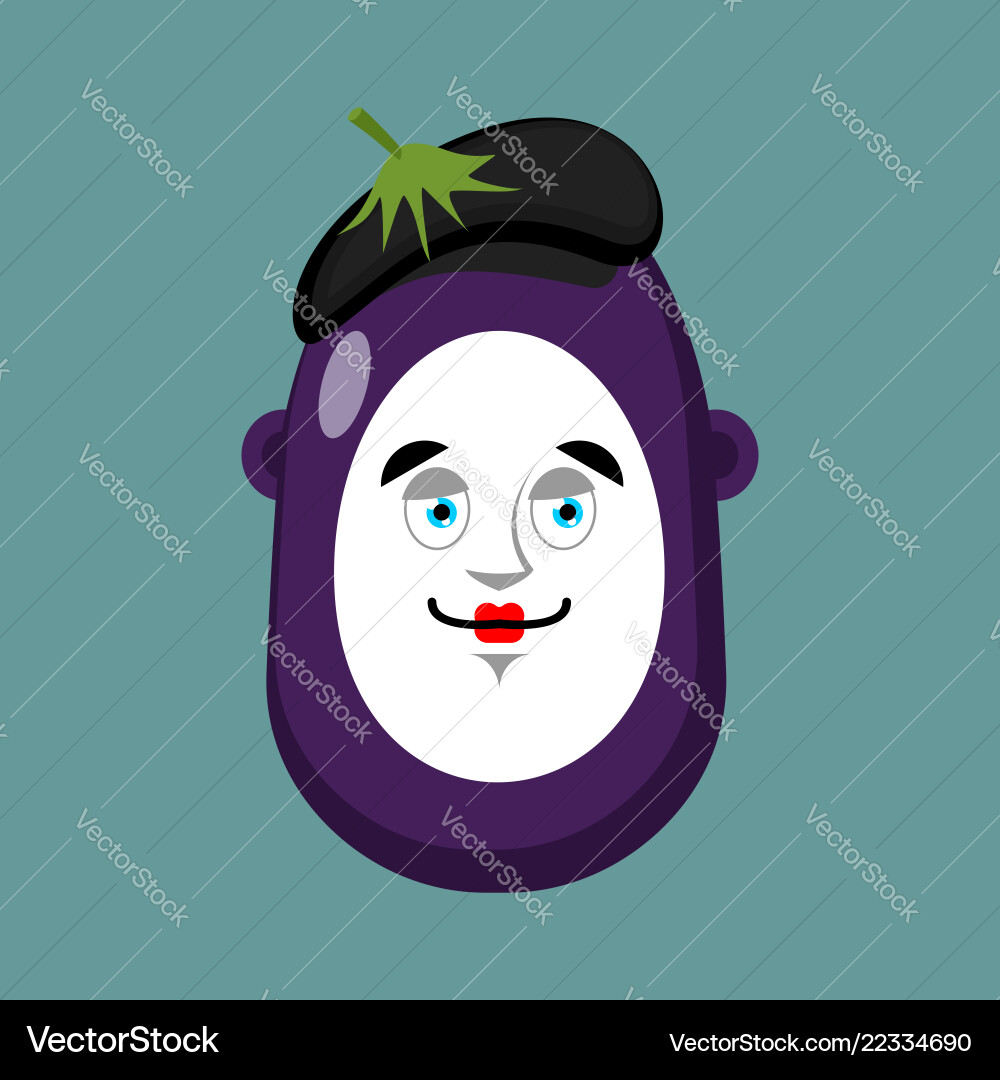 Eggplant mime avatar purple vegetable pantomime Vector Image