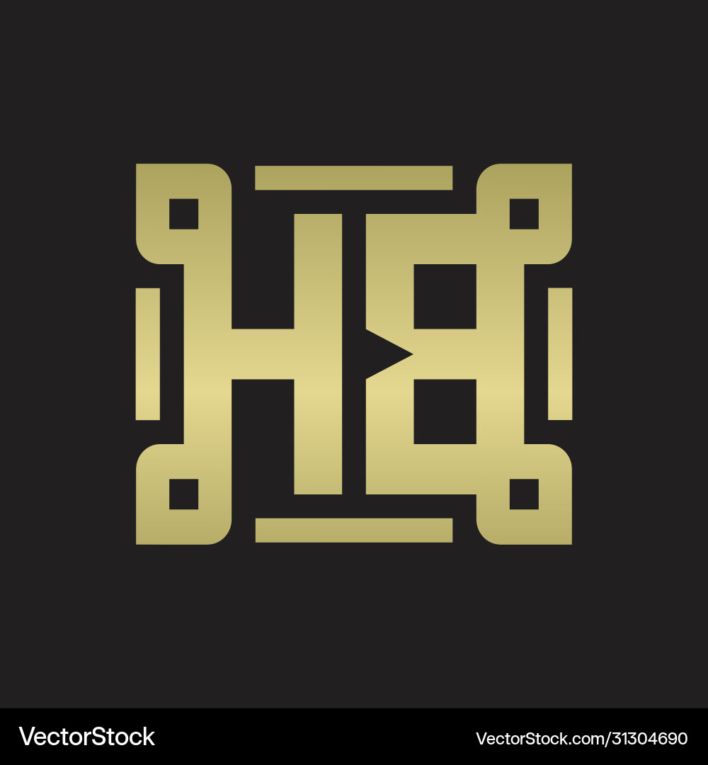 Hb logo monogram with piece line art design Vector Image