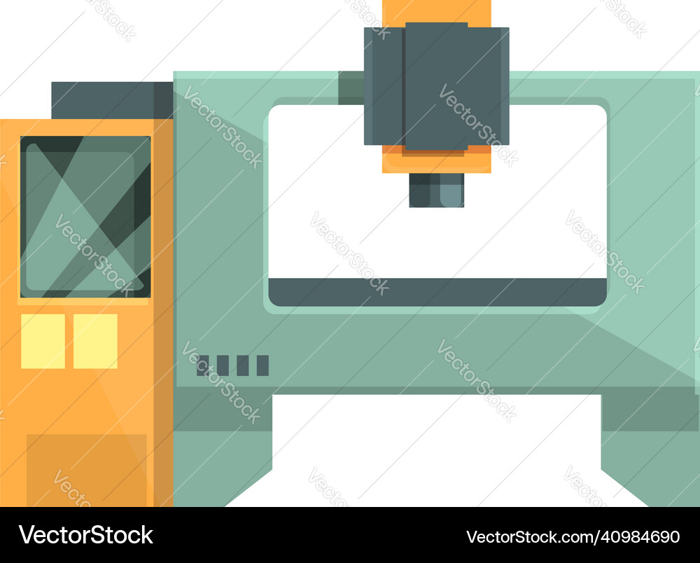 Laser cnc machine icon cartoon industry Royalty Free Vector