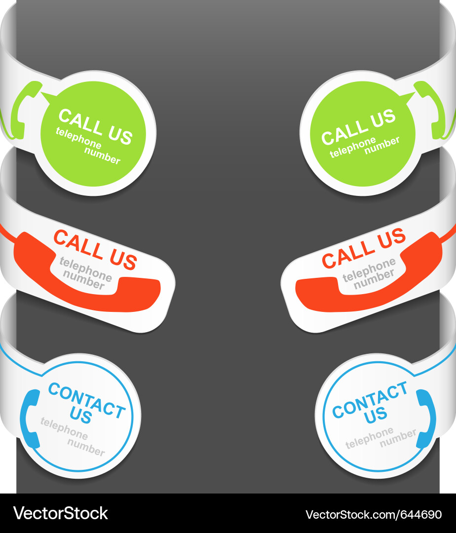 Left and right side signs - contact us call Vector Image