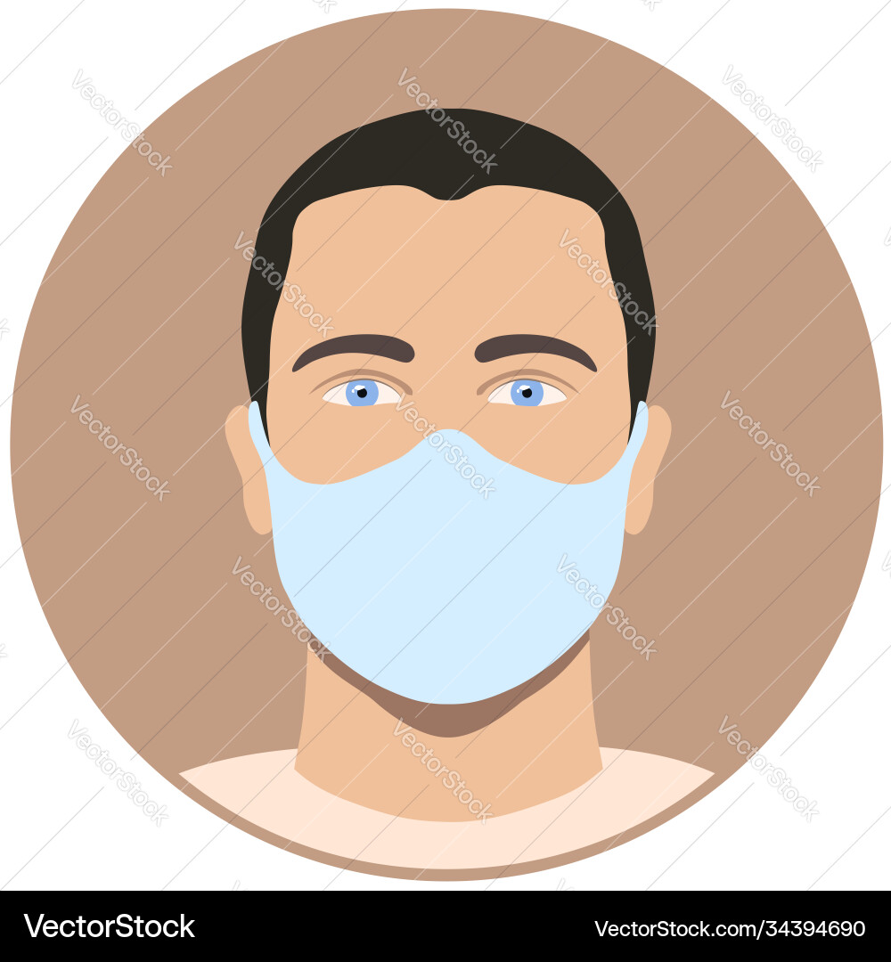 Male with corona mask Royalty Free Vector Image