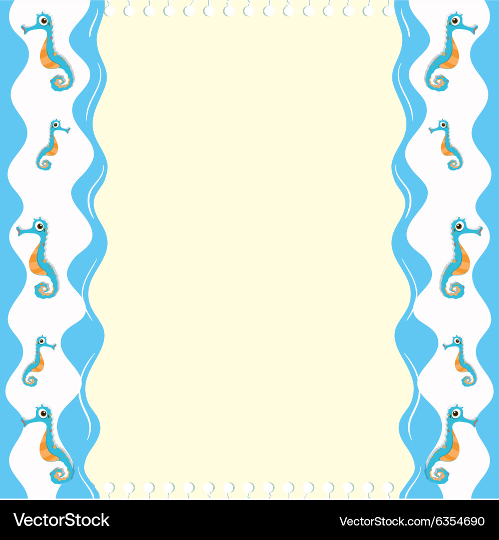 Paper design with seahorse Royalty Free Vector Image