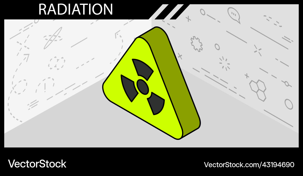 Radiation isometric design icon web 3d colorful Vector Image