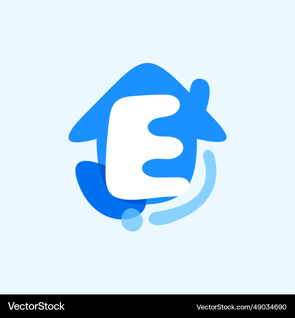 Sign e house logo design letter e home logo Vector Image