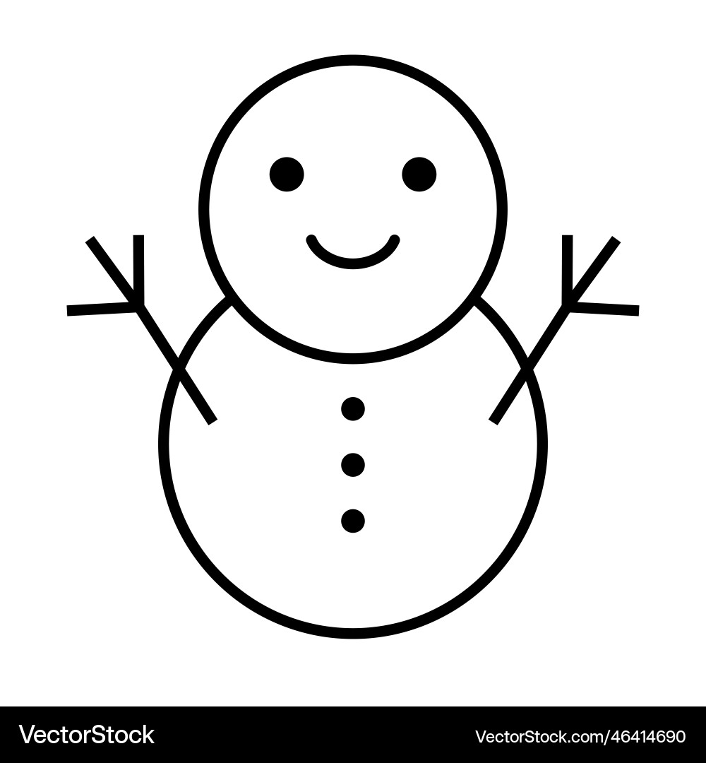 Simple snowman icon or winter symbol Royalty Free Vector