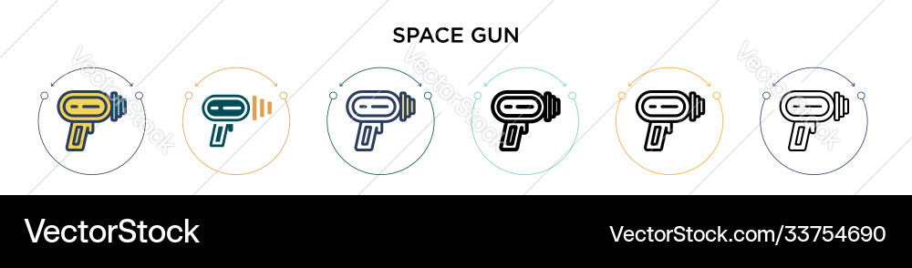Space gun icon in filled thin line outline Vector Image