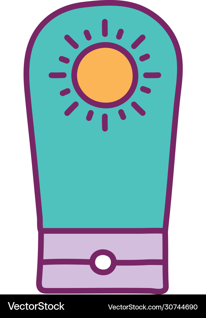 Suncream line and fill style icon design Vector Image