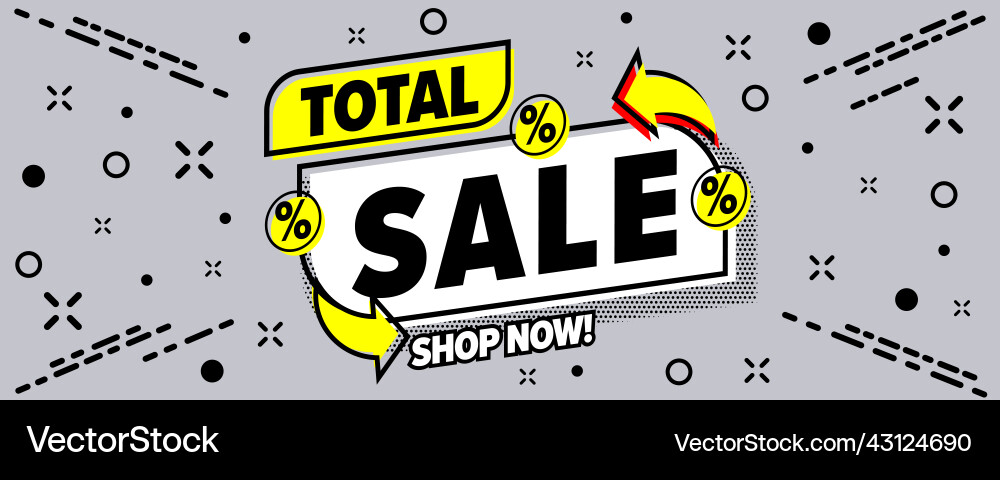 Total sale event advertisement poster template Vector Image