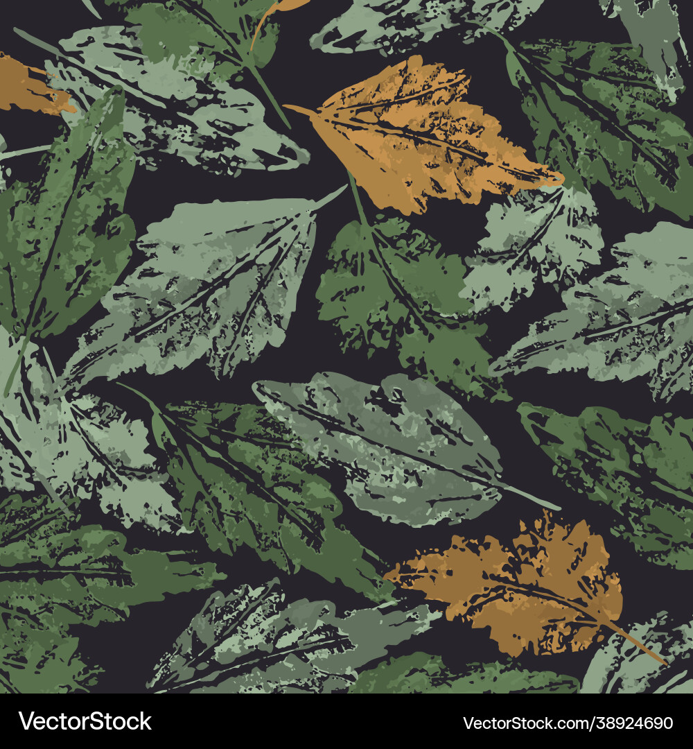 Watercolor colorful forest leaves pattern Vector Image