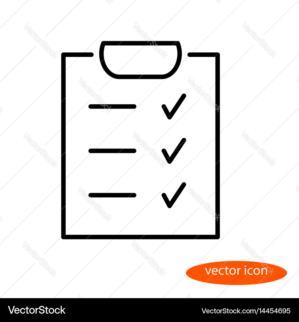 A simple linear image of the checklist a Vector Image
