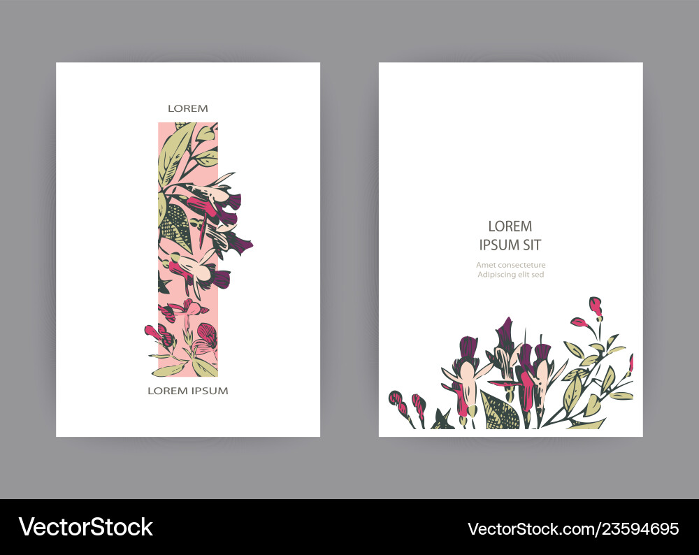 Botanical wedding invitation card template design Vector Image