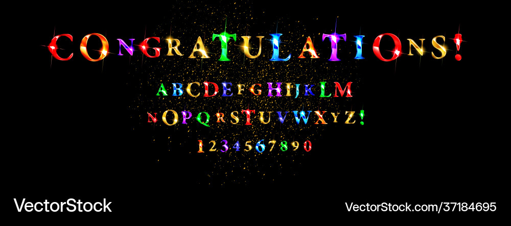 Color alphabet and numbers Royalty Free Vector Image