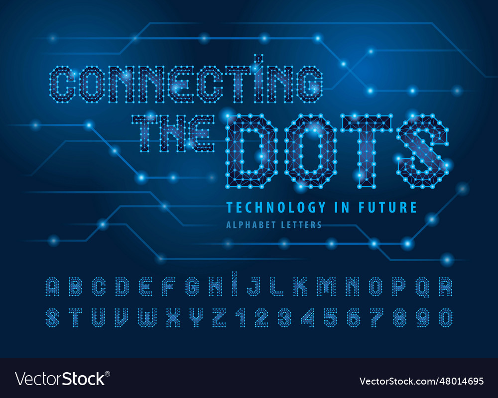 Font connecting Royalty Free Vector Image - VectorStock