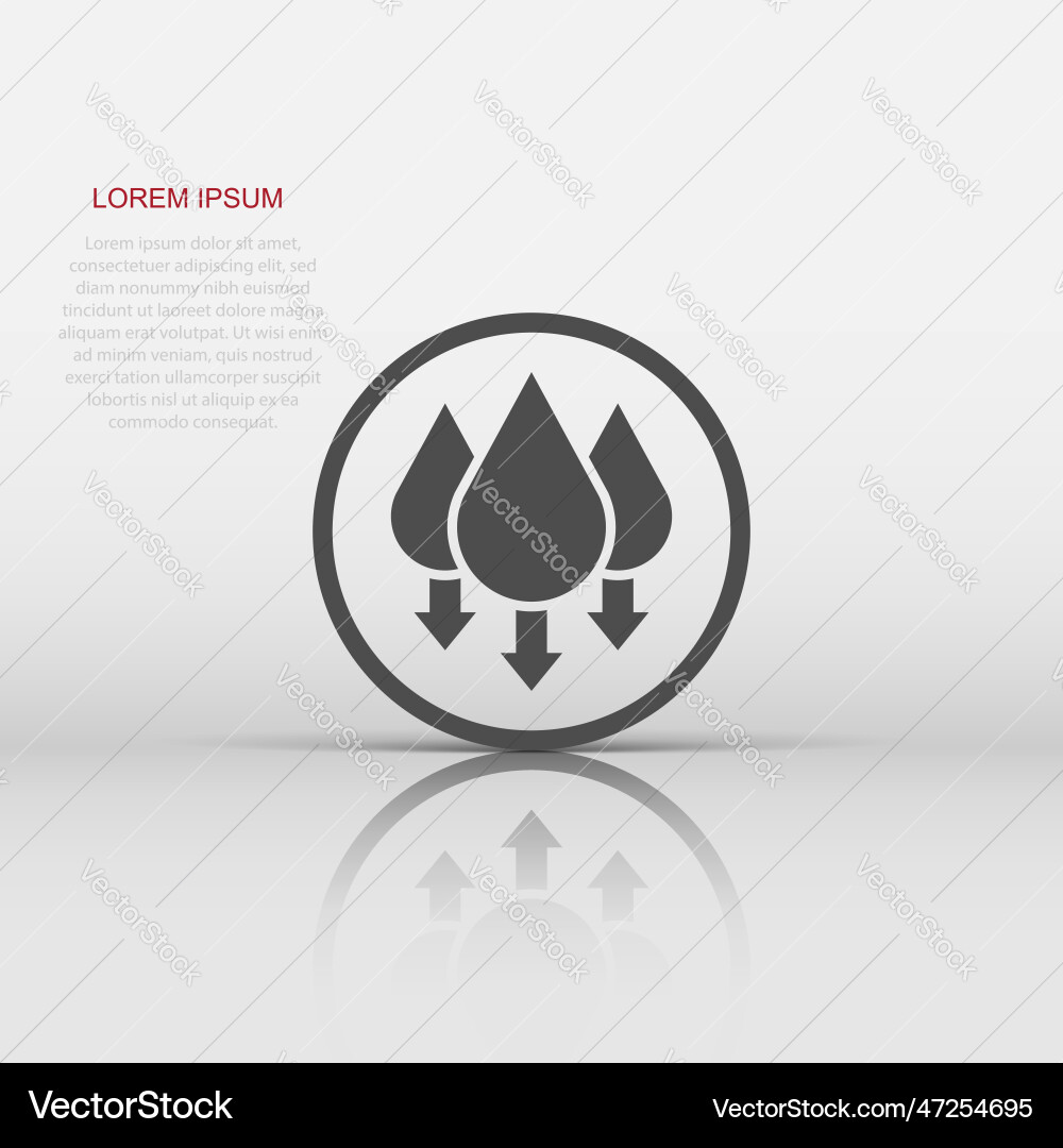 Humidity icon in flat style climate on white Vector Image
