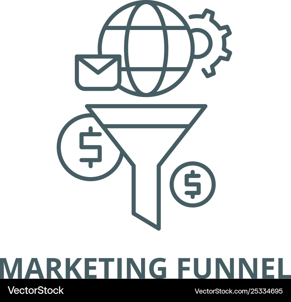 Marketing funnel line icon linear concept Vector Image