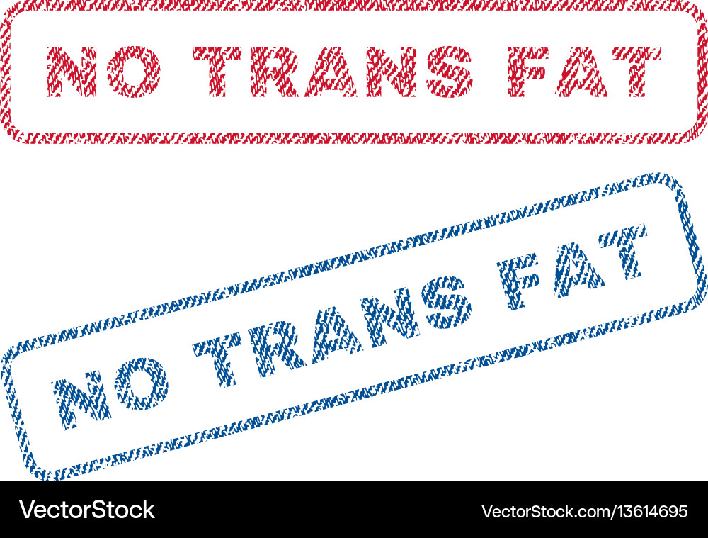 No trans fat textile stamps Royalty Free Vector Image