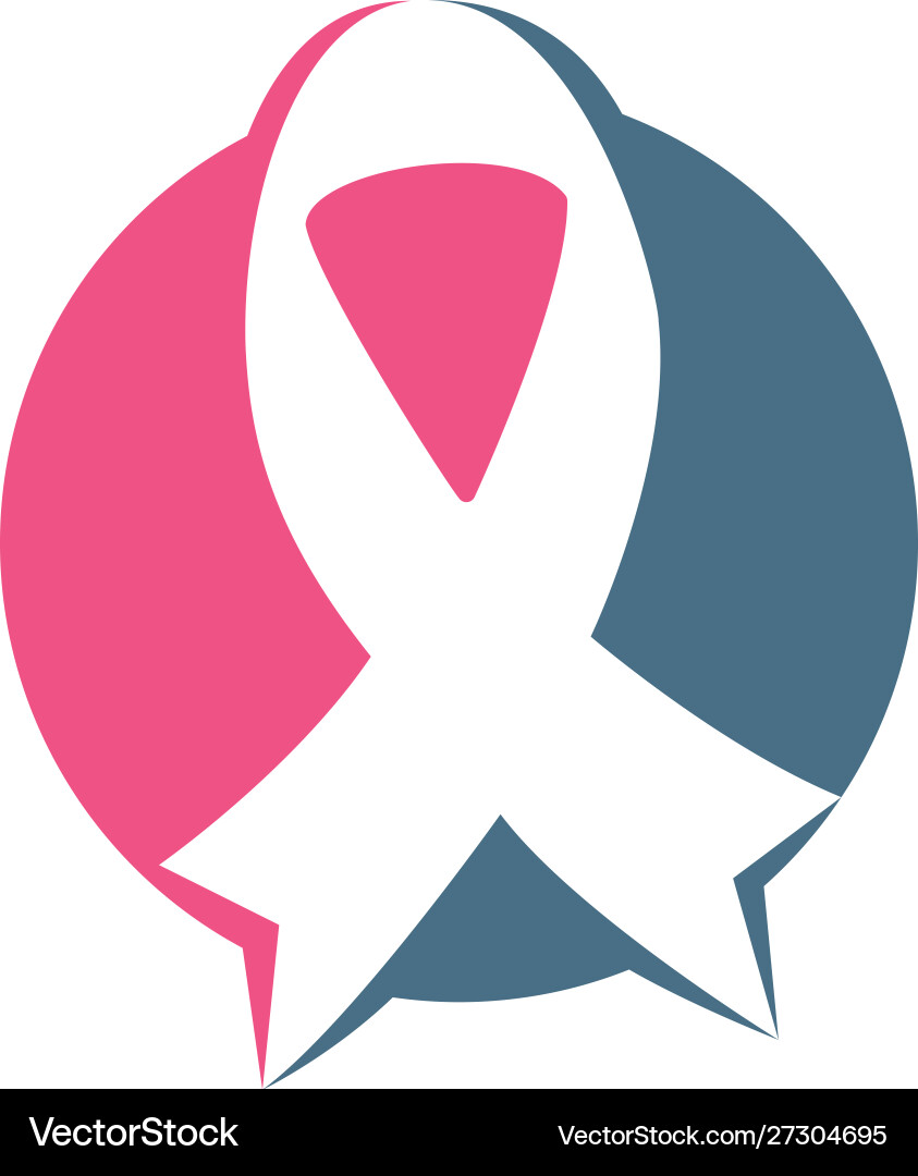 Pink ribbon logo design Royalty Free Vector Image
