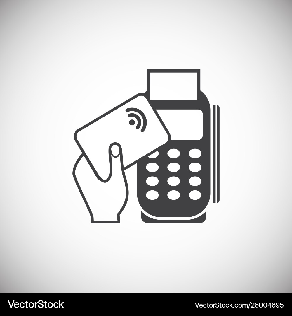 Pos terminal icon on background for graphic Vector Image