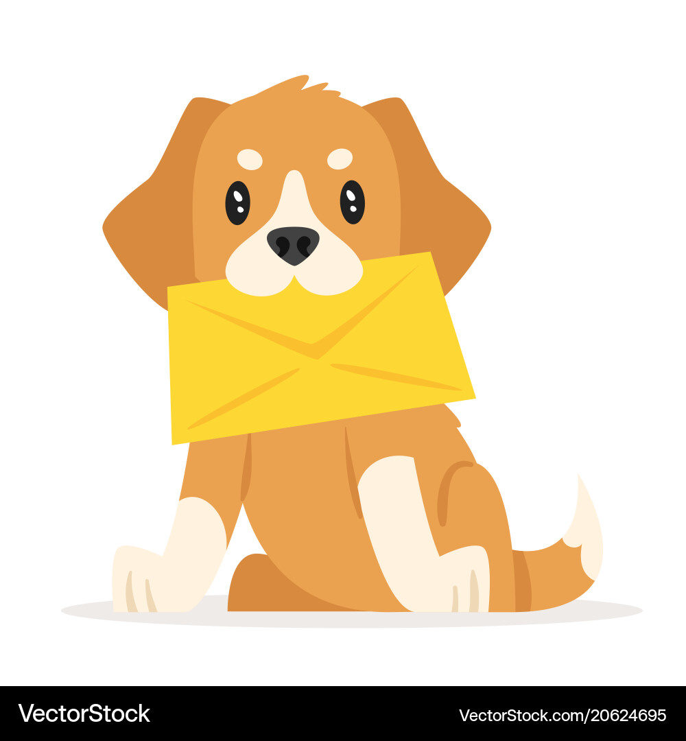 Postal dog puppy Royalty Free Vector Image - VectorStock