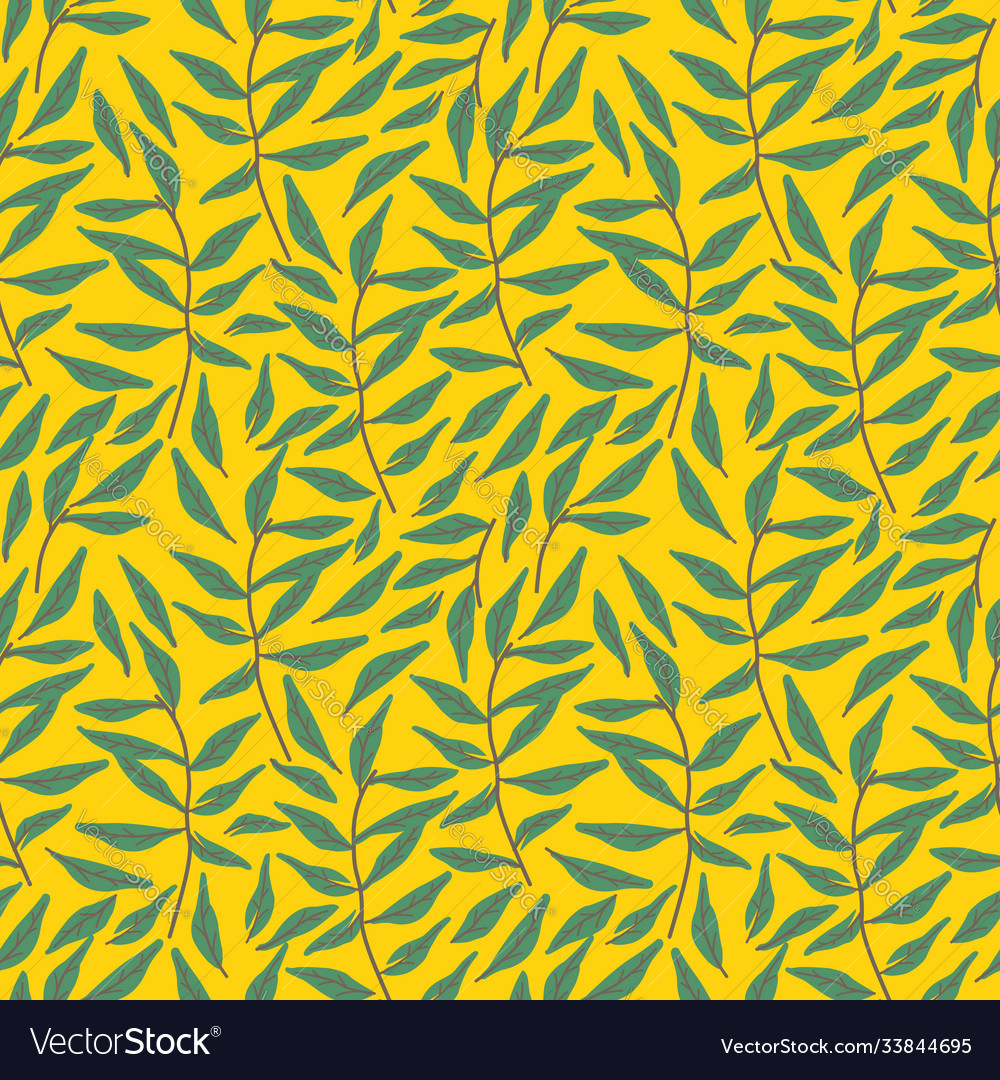 Seamless light blue leaf pattern Royalty Free Vector Image