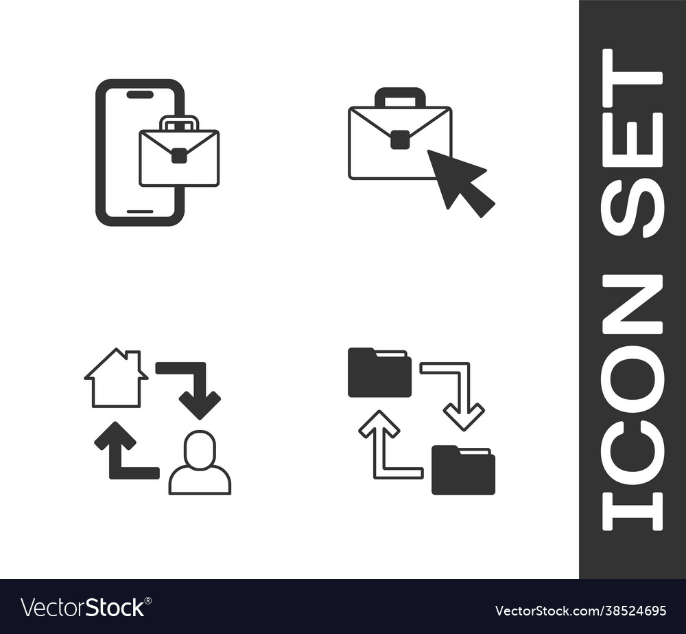 Set Cloud Storage Document Folder Freelancer Vector Image
