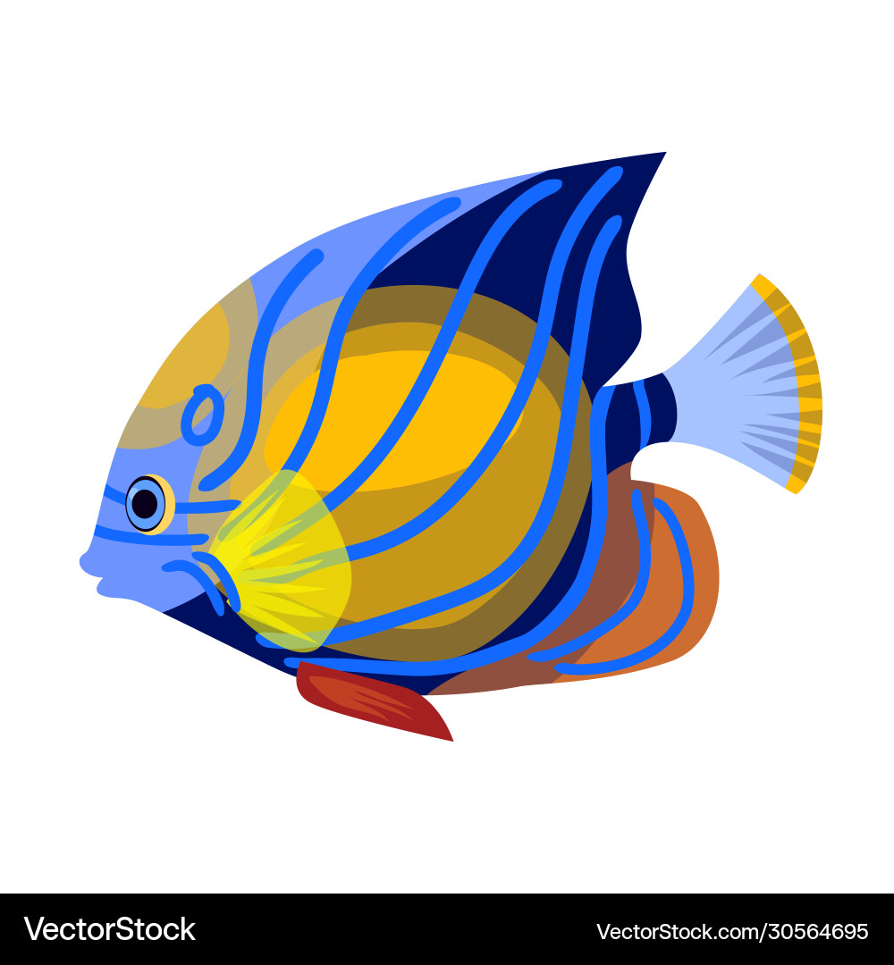 Tropical fish iconcartoon icon Royalty Free Vector Image