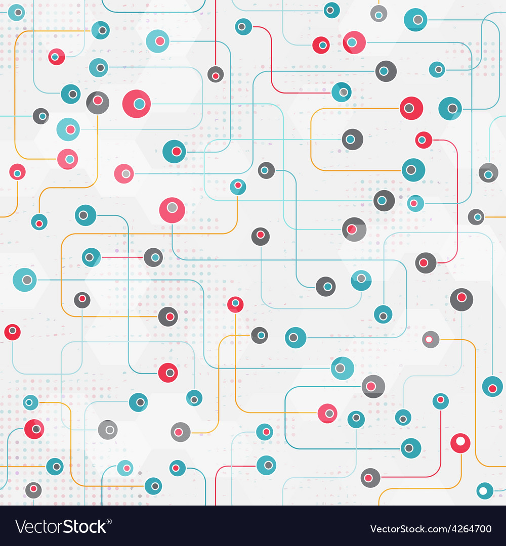 Abstract technology seamless pattern with grunge Vector Image