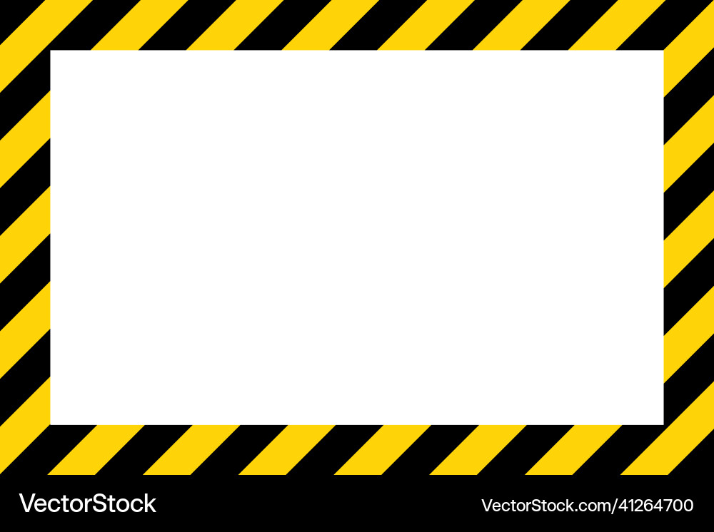 Black and yellow diagonal line striped blank Vector Image
