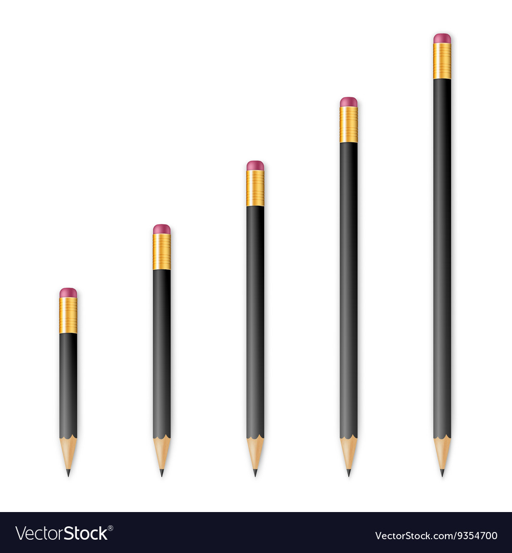 Black wooden sharp pencils Royalty Free Vector Image
