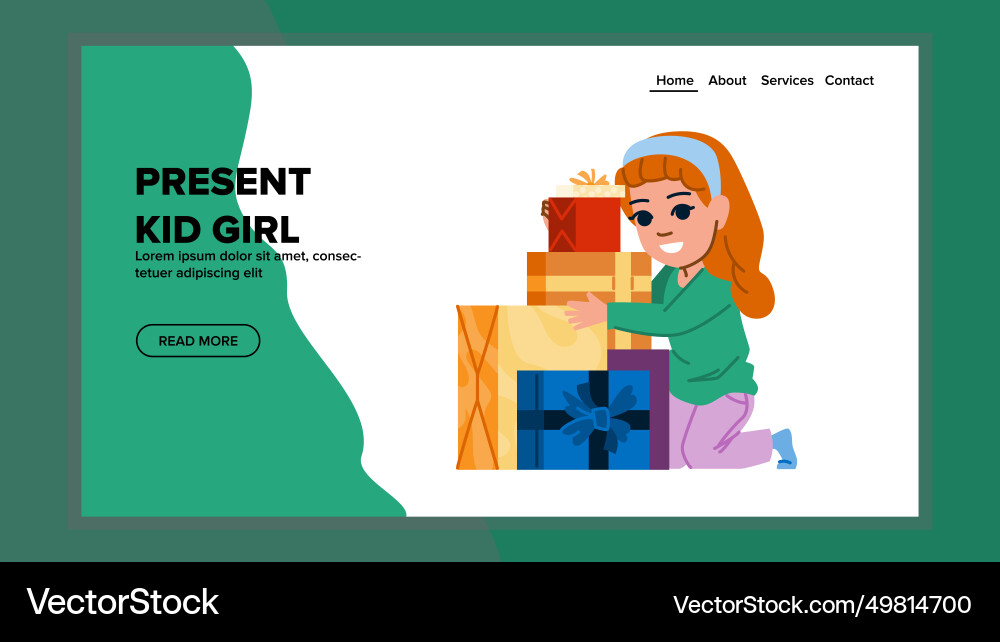Children present kid girl Royalty Free Vector Image