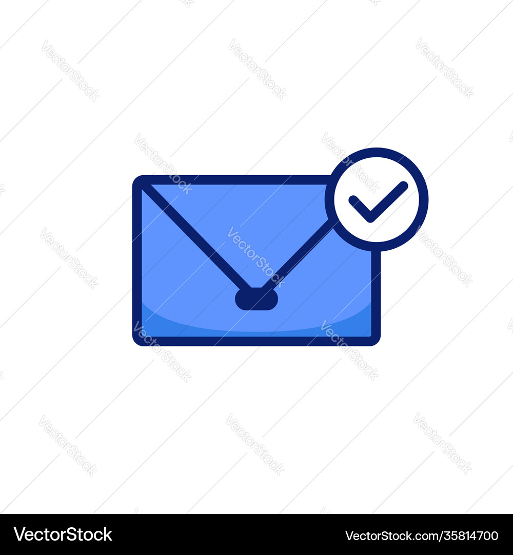Email mail envelope icon with check approved sign Vector Image