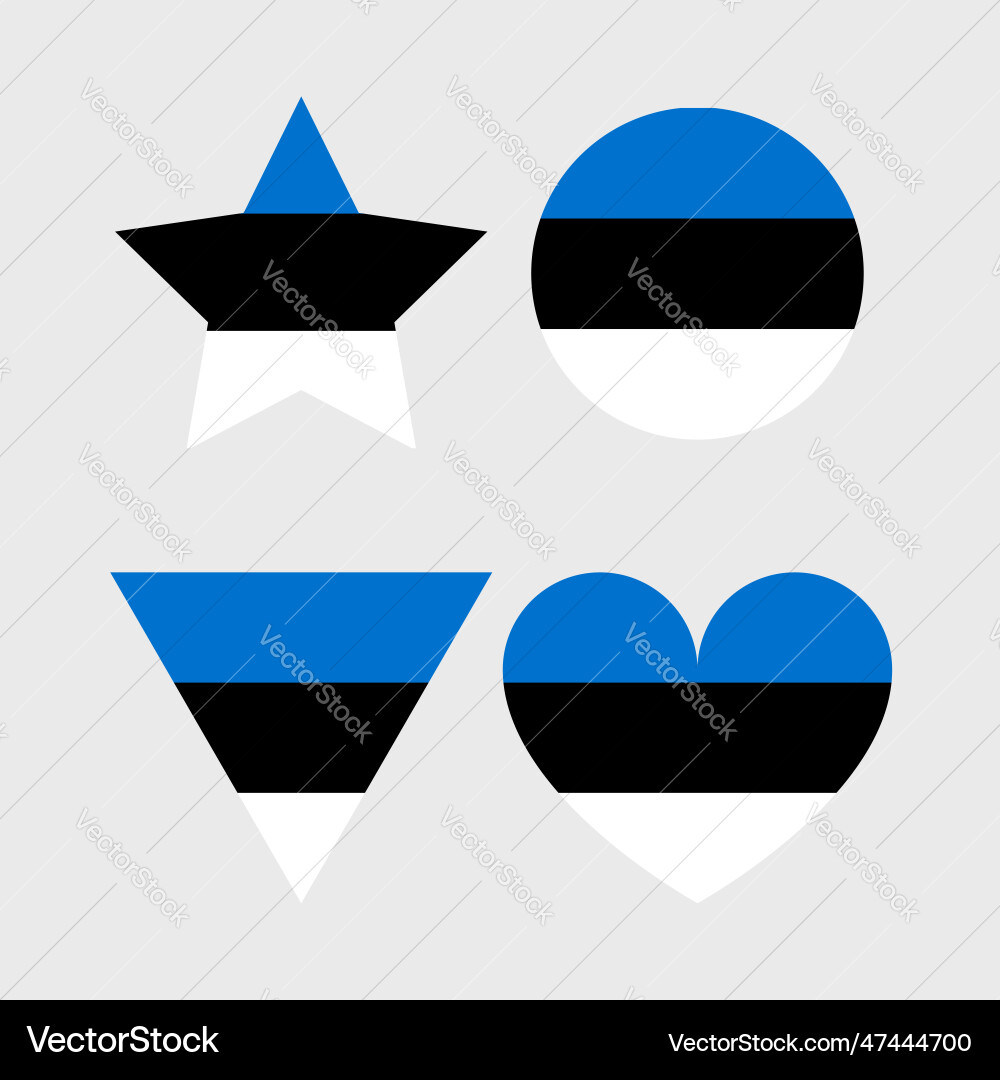 Estonia flag icons set Royalty Free Vector Image