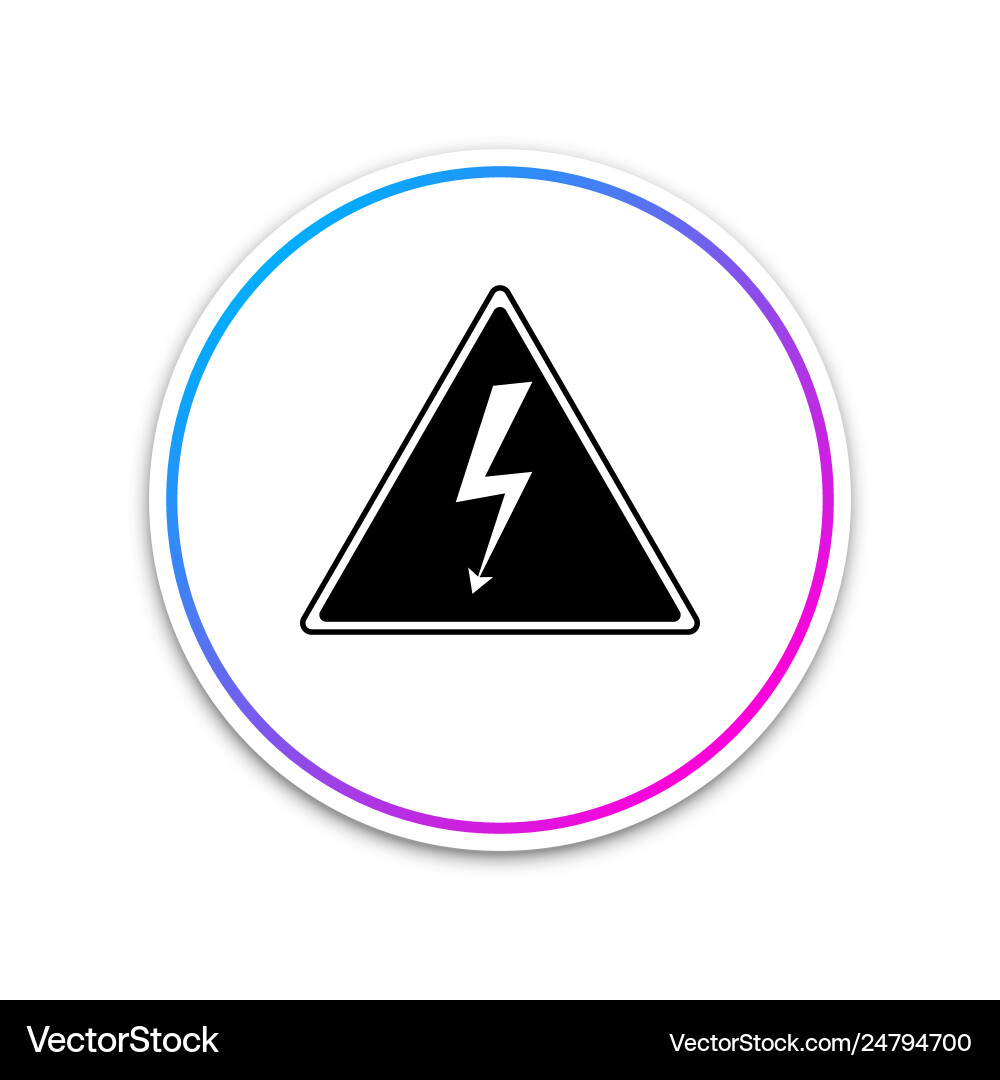High voltage sign icon isolated on white Vector Image