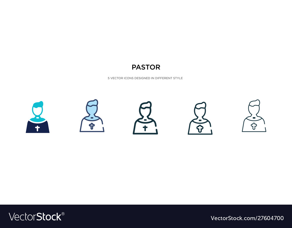 Pastor icon in different style two colored Vector Image
