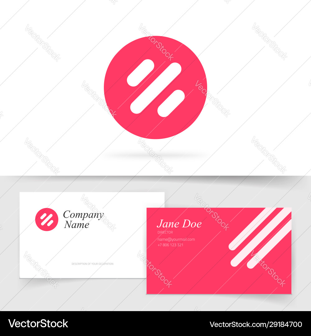 Round abstract logotype with lines or red logo Vector Image