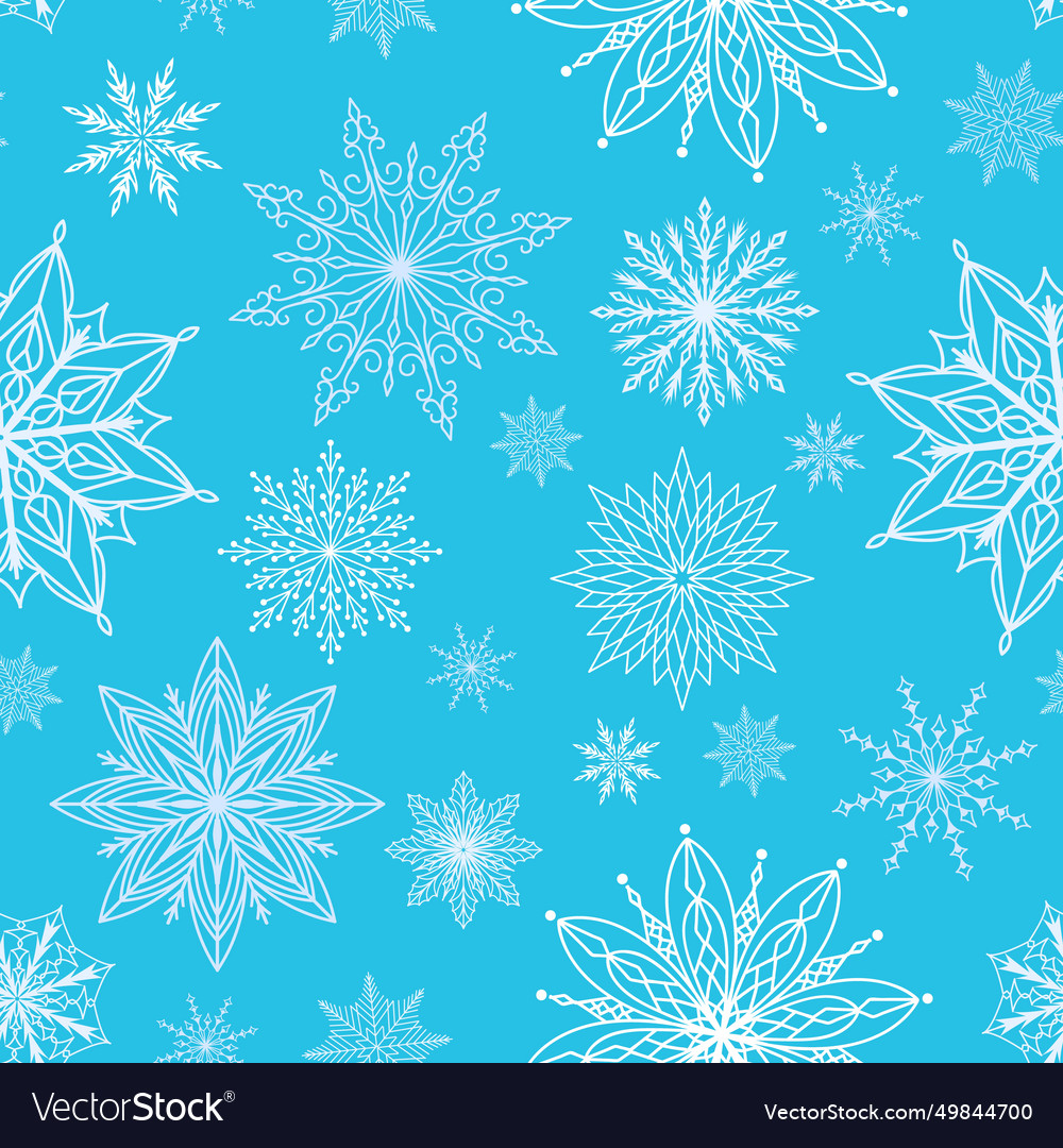 Snowflakes seamless pattern winter holidays Vector Image