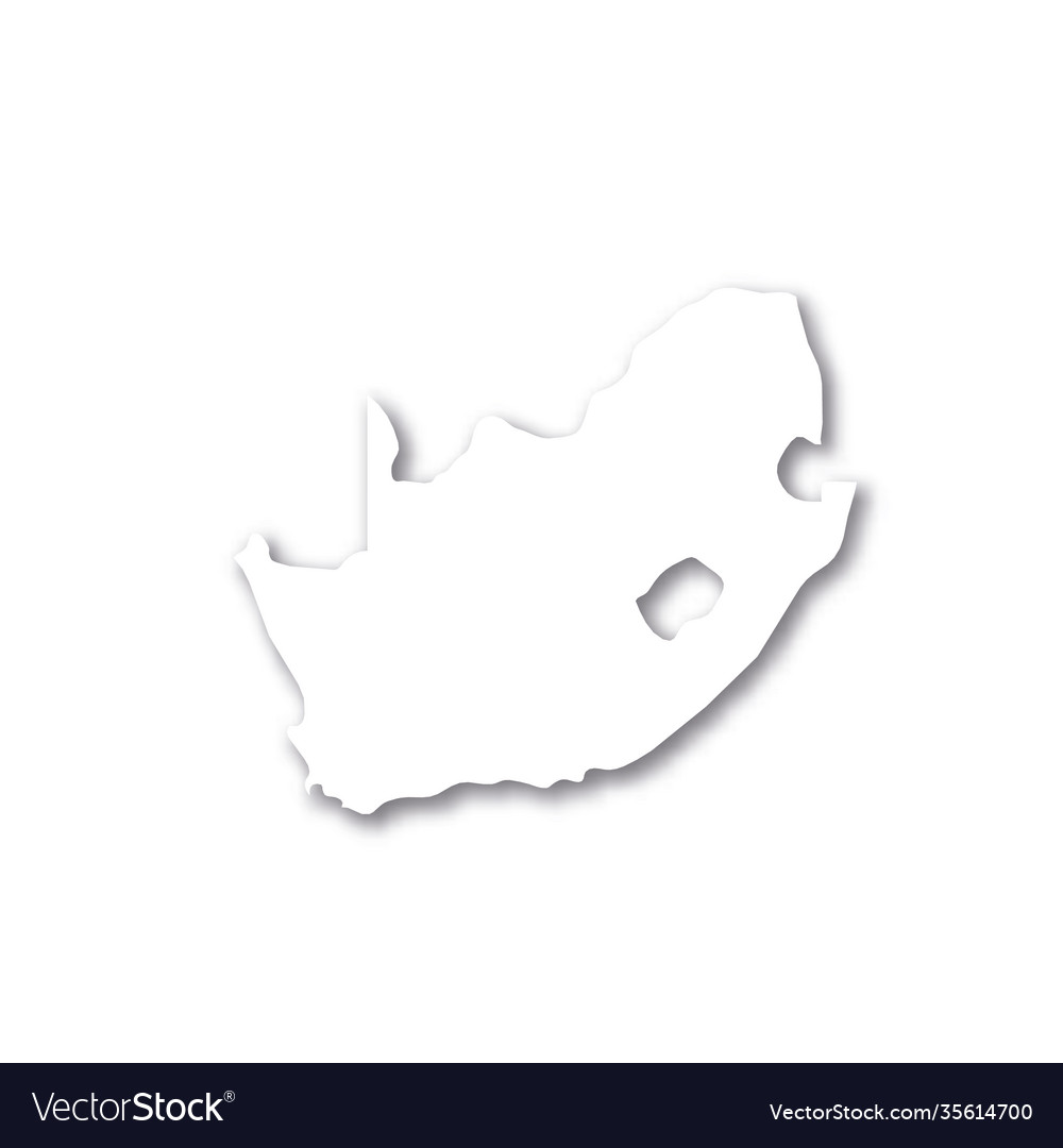 South africa - white 3d silhouette map country Vector Image