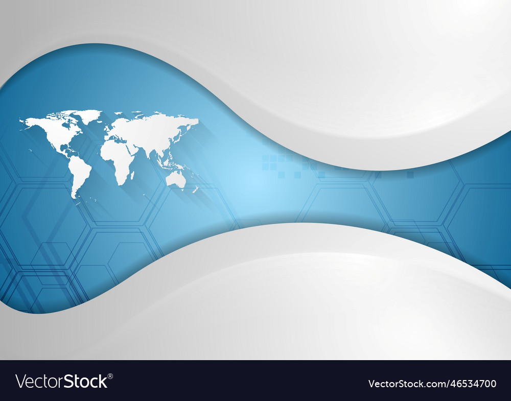 Tech background with waves Royalty Free Vector Image