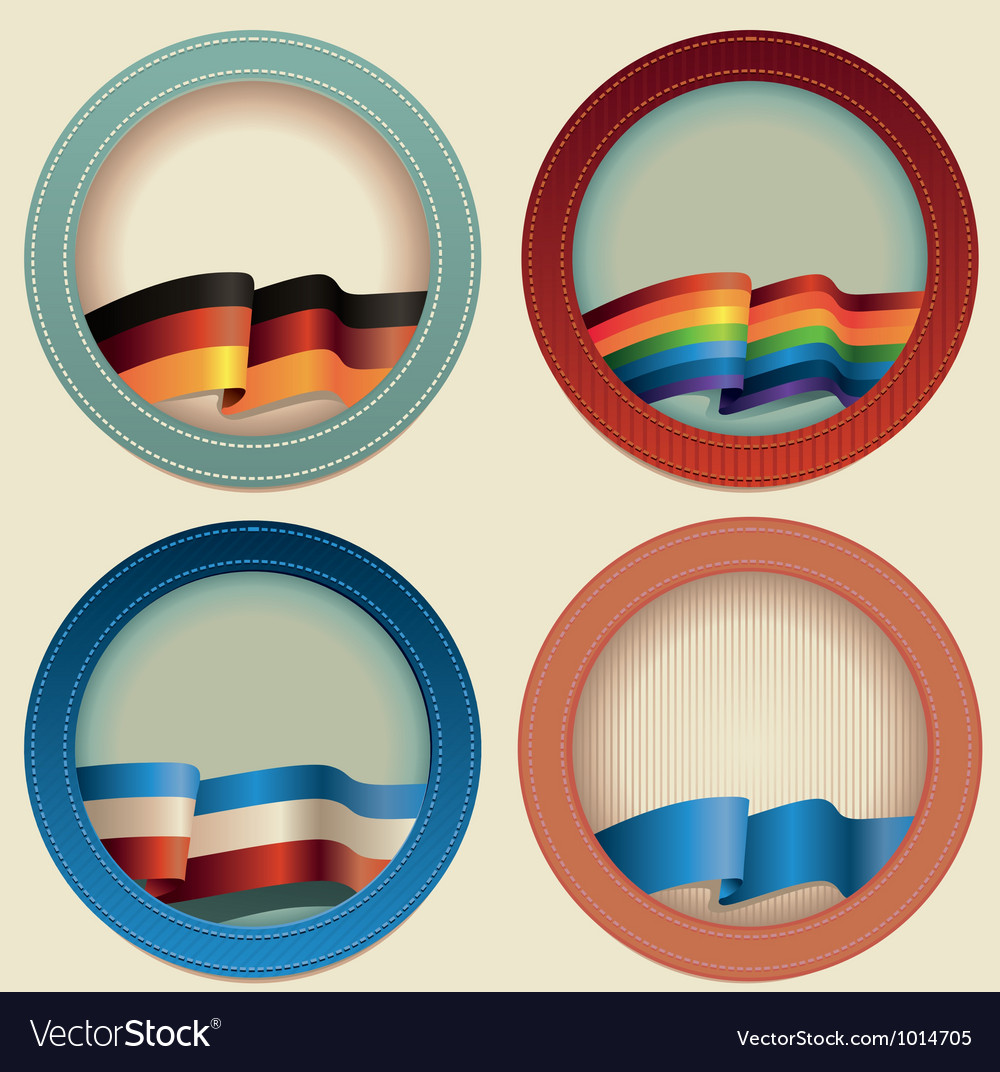 Abstract round frames with flags Royalty Free Vector Image