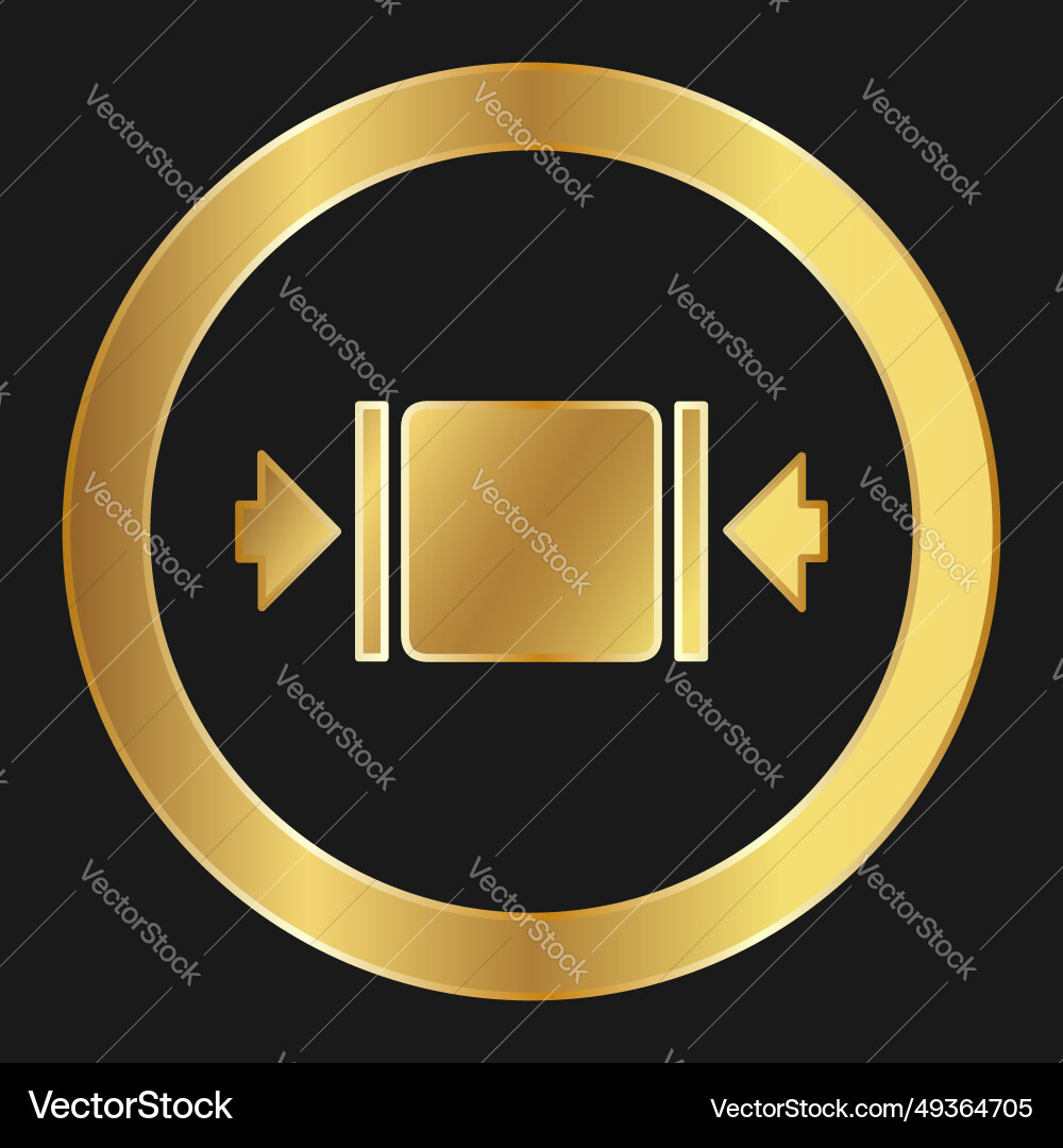 Clamping load here simple gold icon on product Vector Image