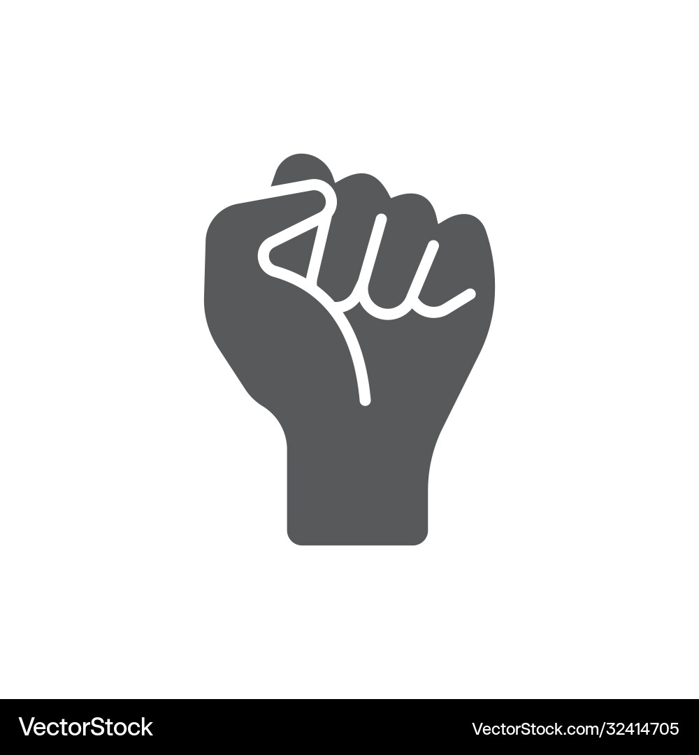 Fist hand up gesture icon symbol isolated Vector Image