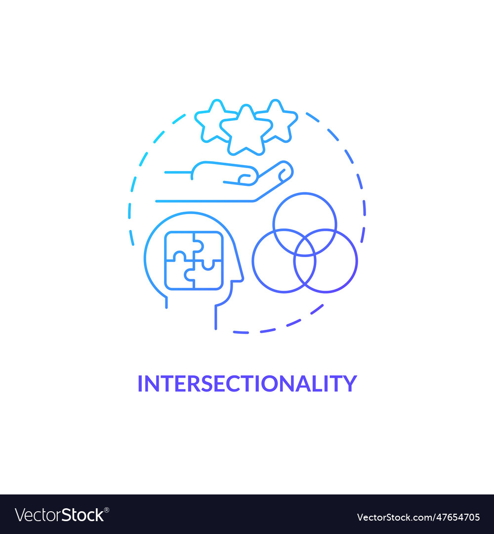 Intersectionality blue gradient concept icon Vector Image