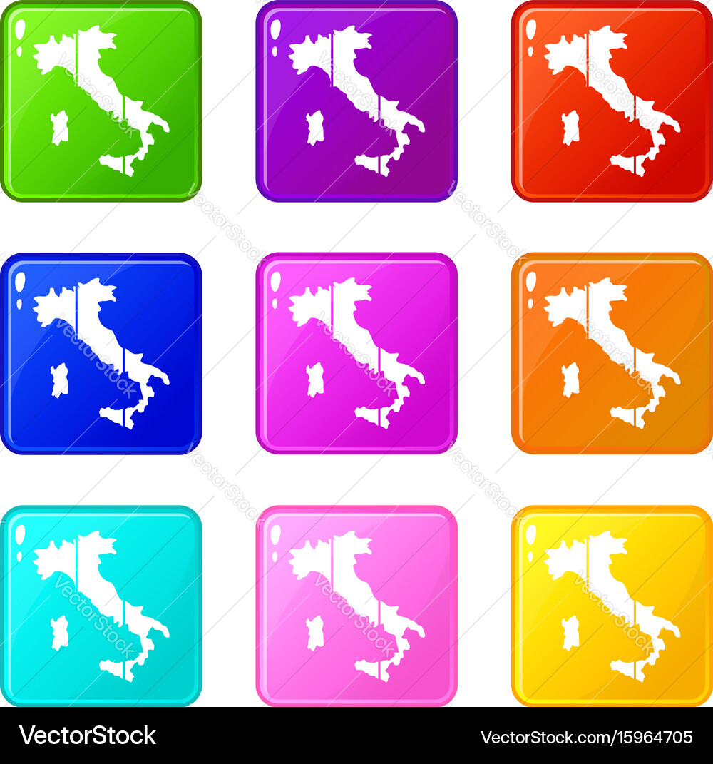 Map of italy set 9 Royalty Free Vector Image - VectorStock