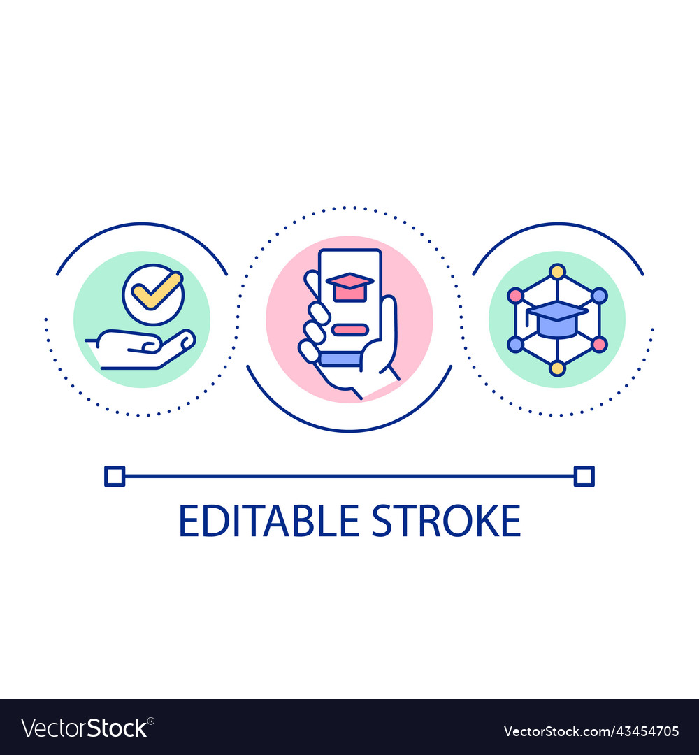 Mobile friendly elearning platform loop concept Vector Image