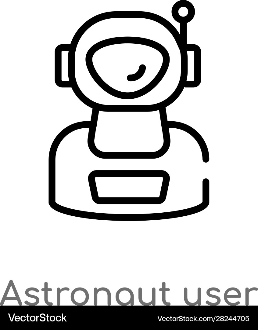 Outline astronaut user icon isolated black simple Vector Image
