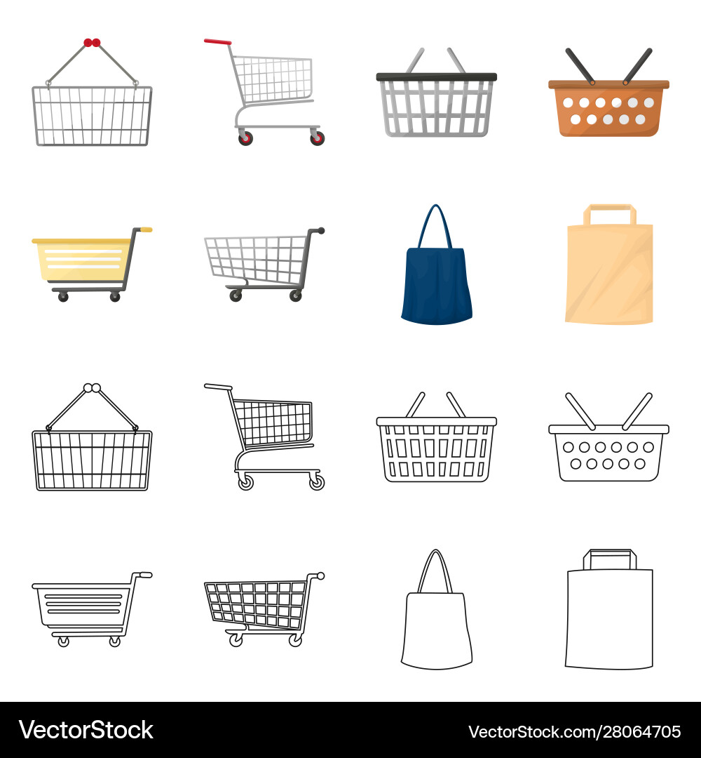 Pushcart and cart symbol Royalty Free Vector Image