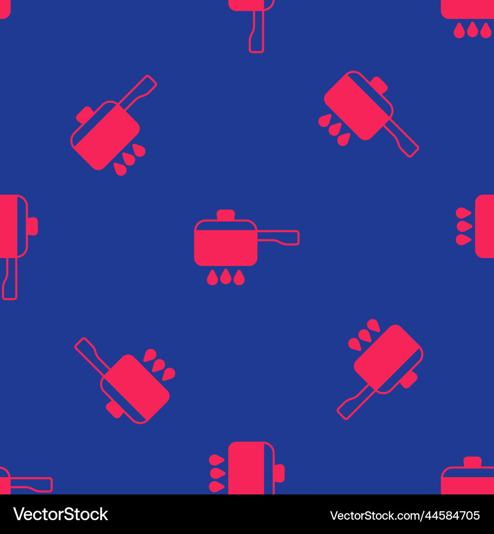 Red cooking pot on fire icon isolated seamless Vector Image